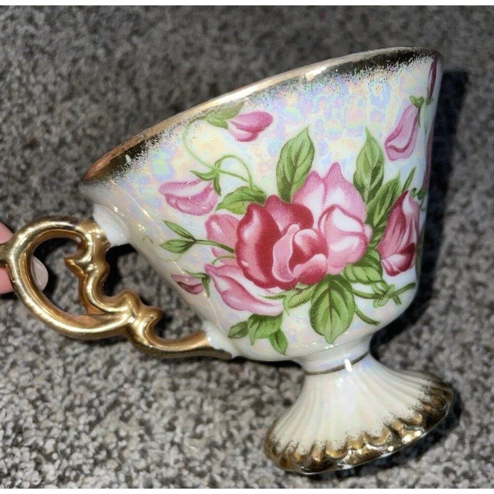 Ucagco | Dining | Ucagco April Sweet Pea Teacup Saucer Iridescent ...